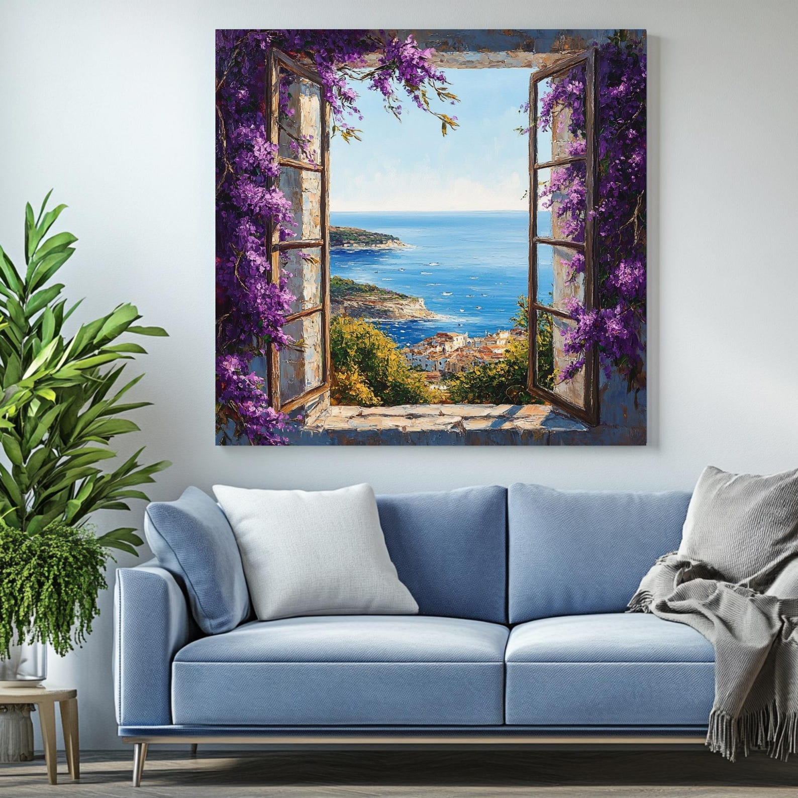 Opened Window Wall Art, Canvas or Poster, Ocean View Wall Decor, Scenic Window Home Decor ...