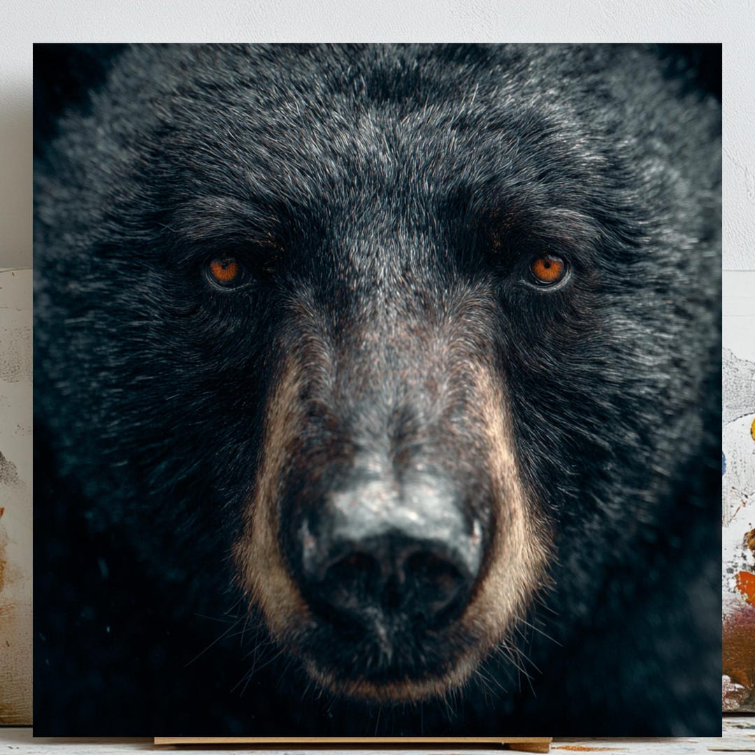 Black Bear Wall Art, Canvas or Poster, Wildlife Decor, Bear-themed ...