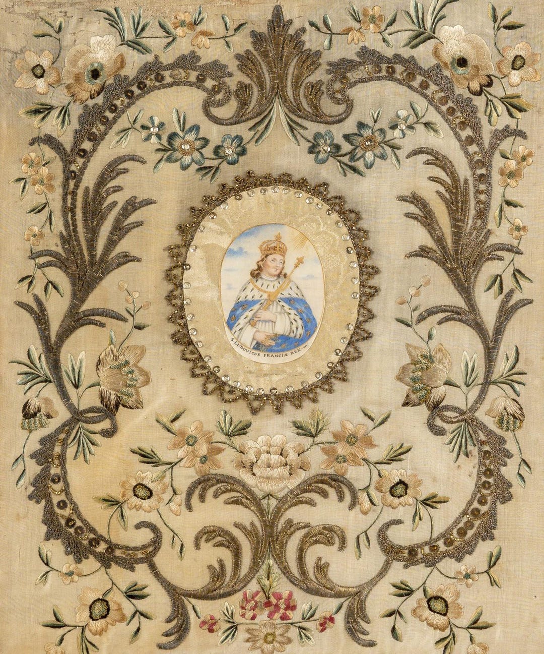 CONTINENTAL RELIGIOUS EMBROIDERY, 18th/19th C. Miniature, Conservation ...