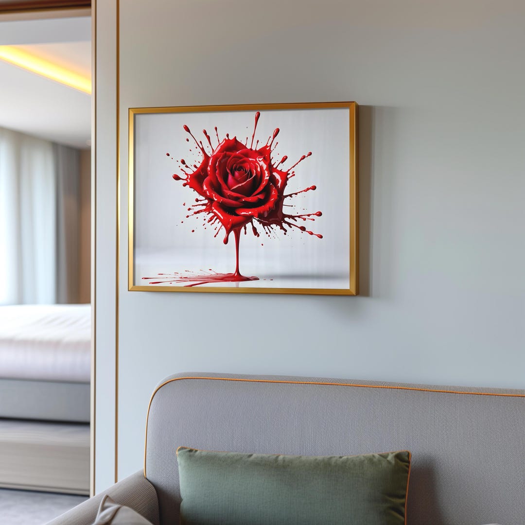 Red Rose Poster: Romantic Bedroom Wall Art (digital Download) - Etsy