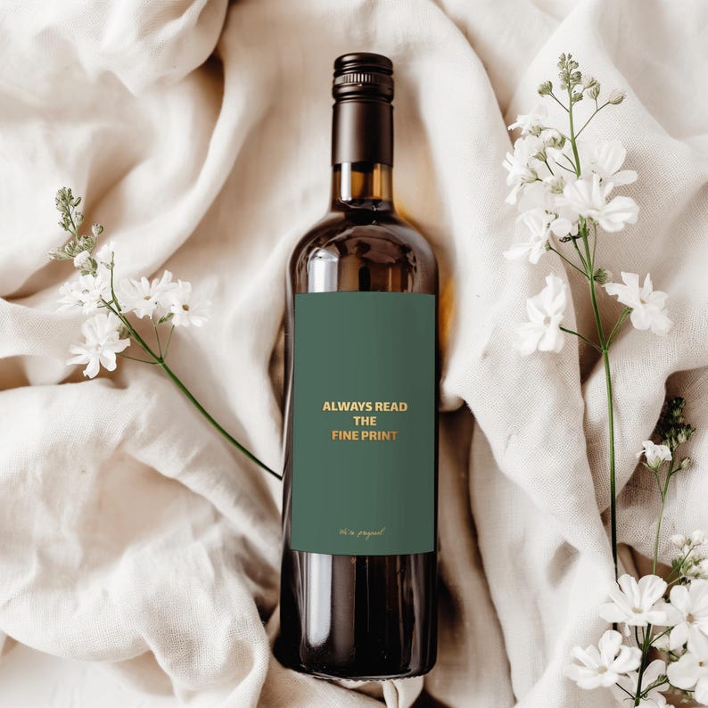 Pregnancy Announcement Wine Label | Parents to Be Wine Bottle Label ...