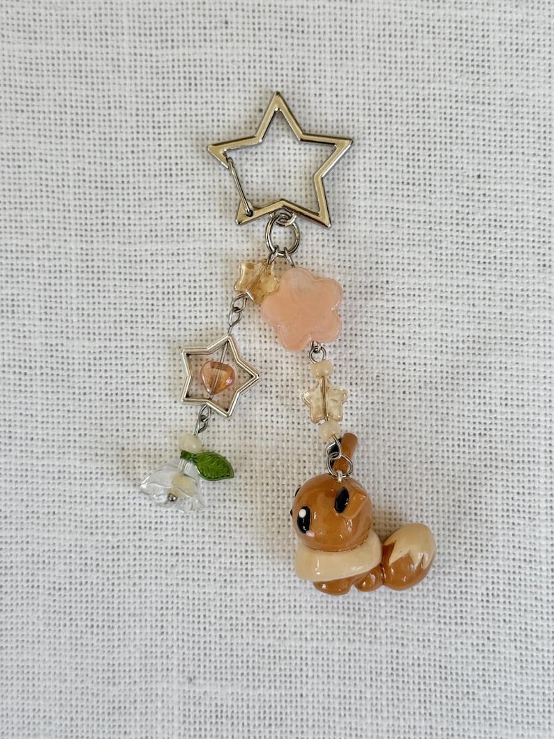 Pokémon Eevee and Buddy Pikachu Polymer Clay Keychain and Phone Charm ...