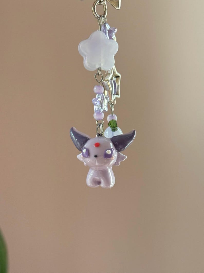 Pokemon Eeveelution Glaceon, Espeon, and Umbreon Polymer Clay Keychains ...