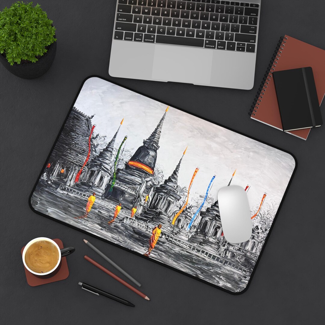 Wat Suan Dok Desk Mat, Buddhist Temple Design, Mouse Pad for Office ...