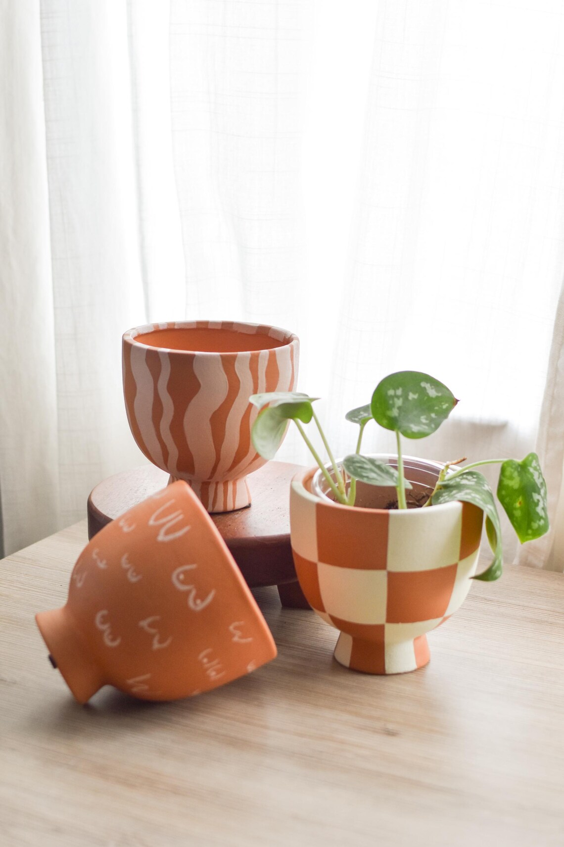 Checkered Sealed Planter 4" - Etsy