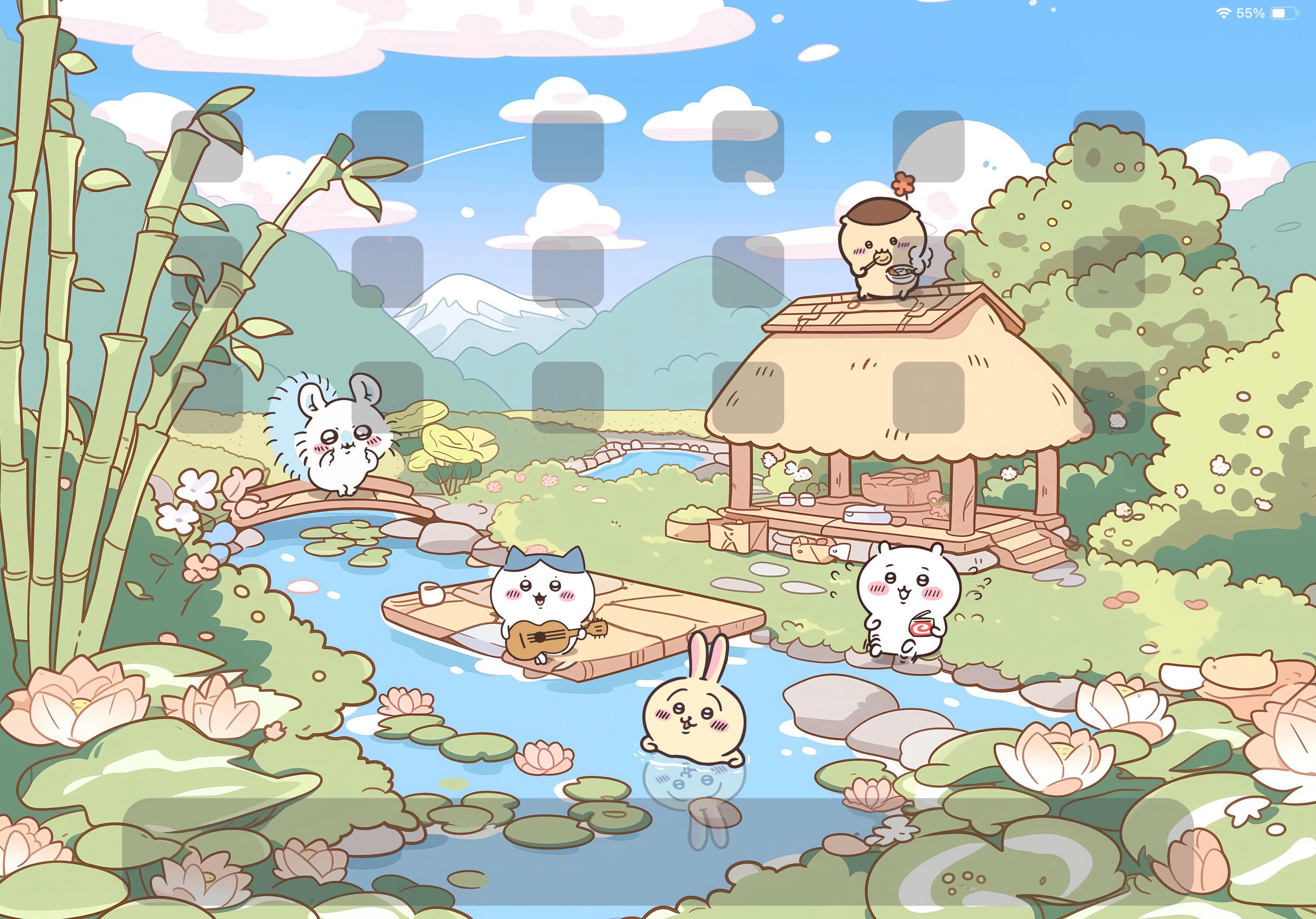 Chiikawa Wallpaper | Day and Night | Usagi | Chiikawa | iPad - Etsy