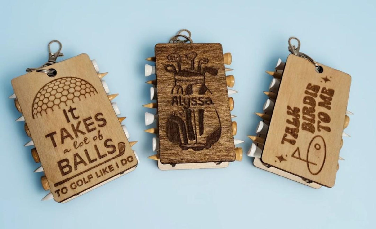 Engraved Wooden Golf Tee Holder, Personalized Golf Tee Holder, Golf ...
