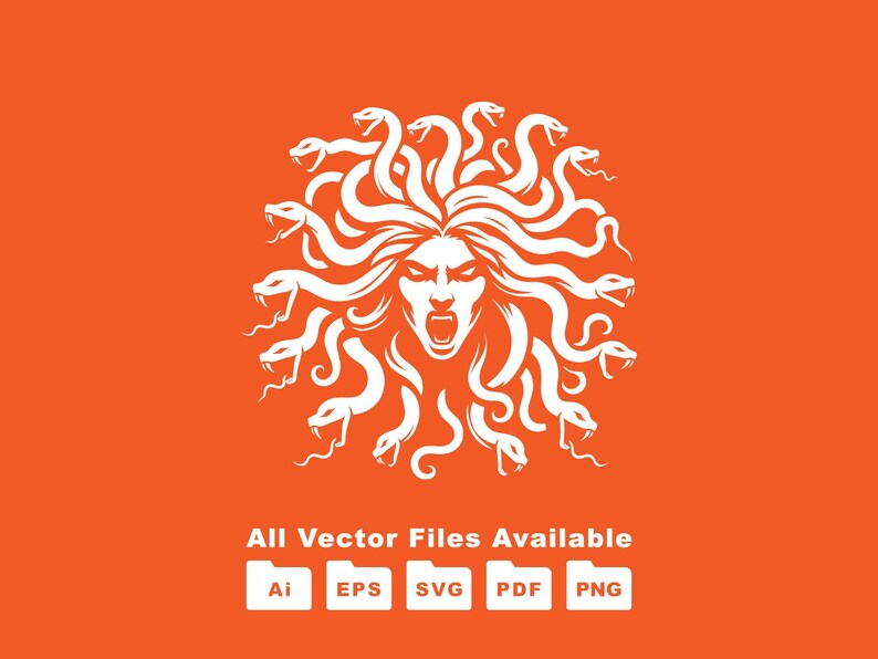 Handcrafted Medusa Vector Logo: Unique Design - Etsy