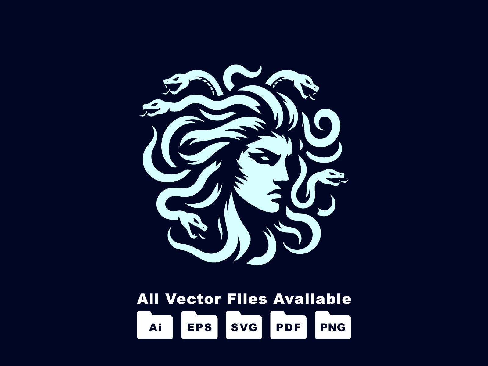 Handcrafted Medusa Vector Logo: Unique Creative Design - Etsy