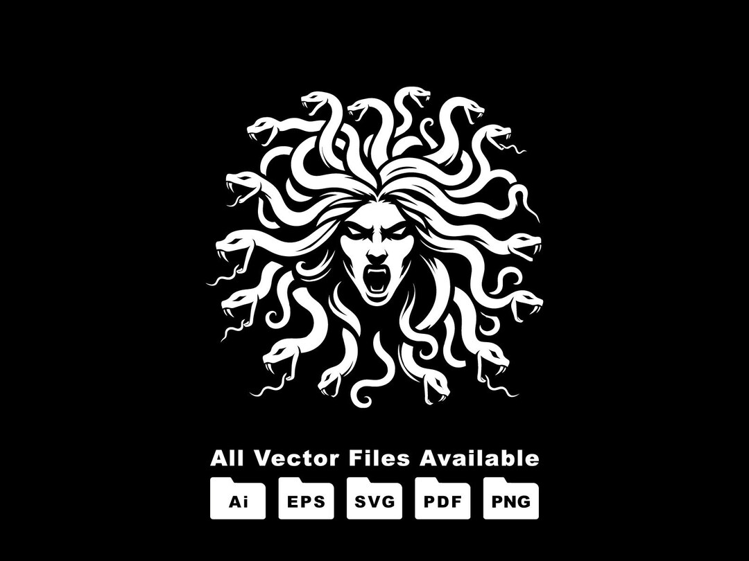 Handcrafted Medusa Vector Logo: Unique Design - Etsy