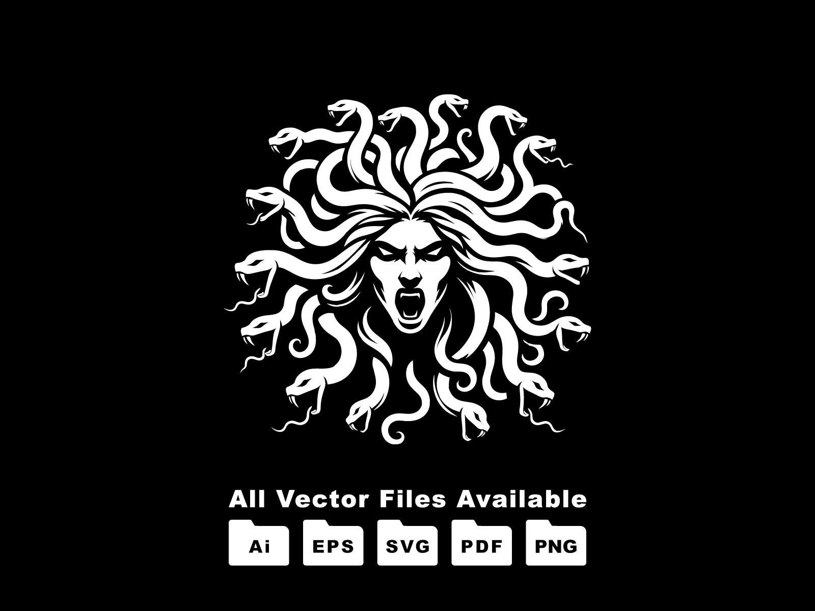 Handcrafted Medusa Vector Logo: Unique Design - Etsy