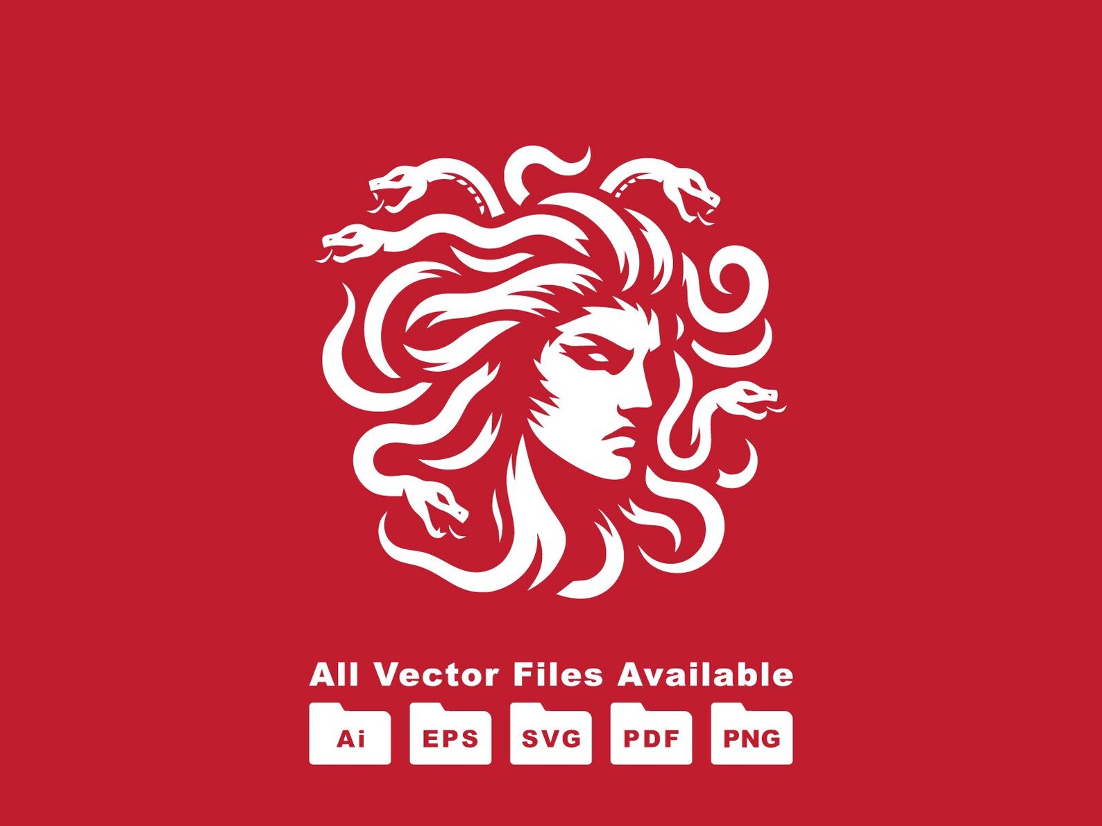 Handcrafted Medusa Vector Logo: Unique Creative Design - Etsy