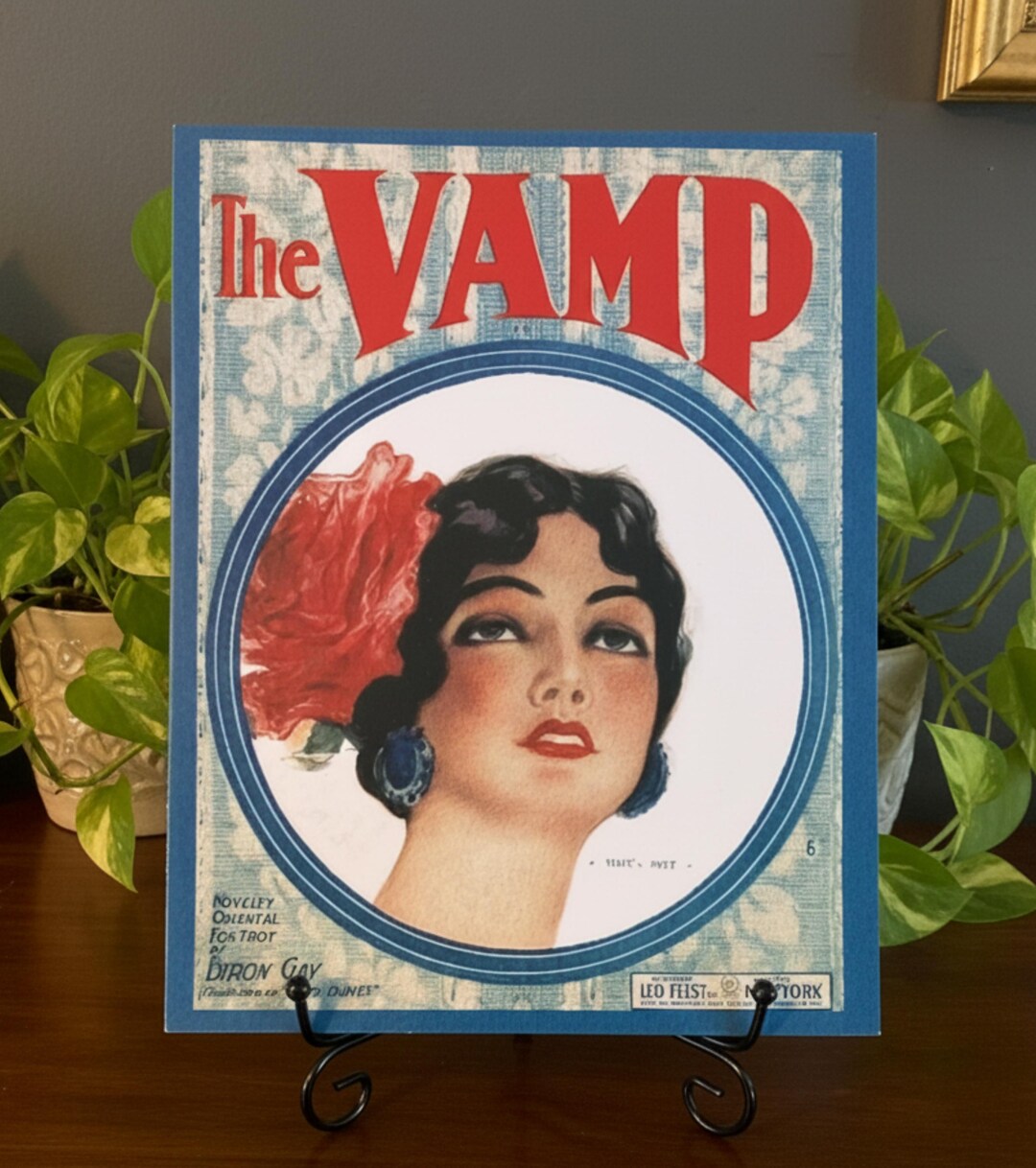 The Vamp Sheet Music Cover Art Print, 1919 Repro on Canvas With Easel ...