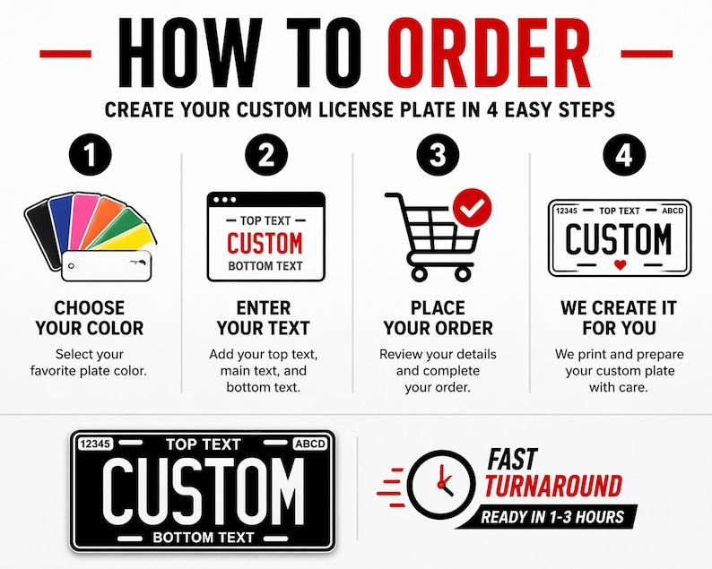 Customizable Novelty License Plate: Personalized Text Auto Tag (12x6 ...