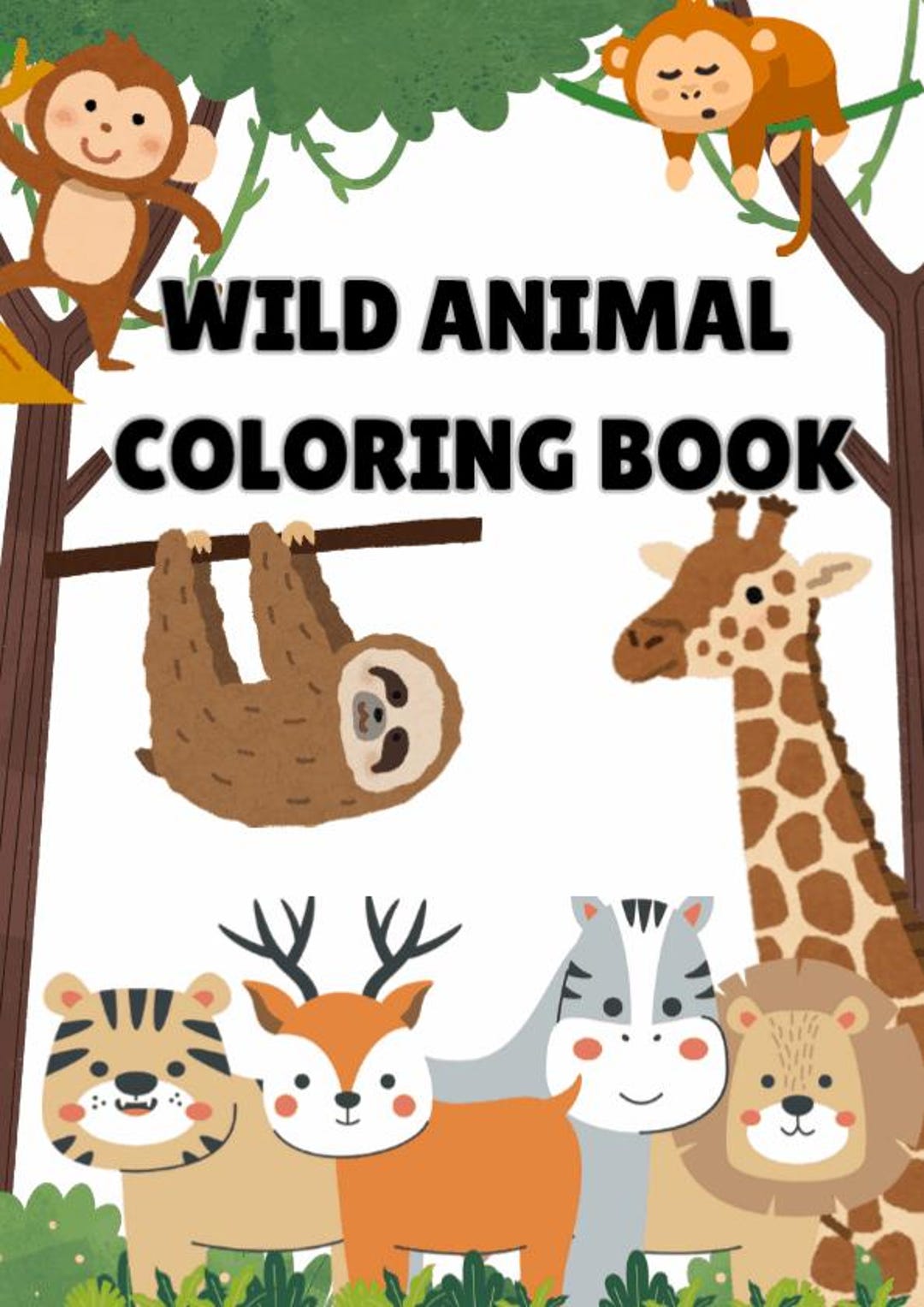 Wild Animals Coloring Books - Etsy