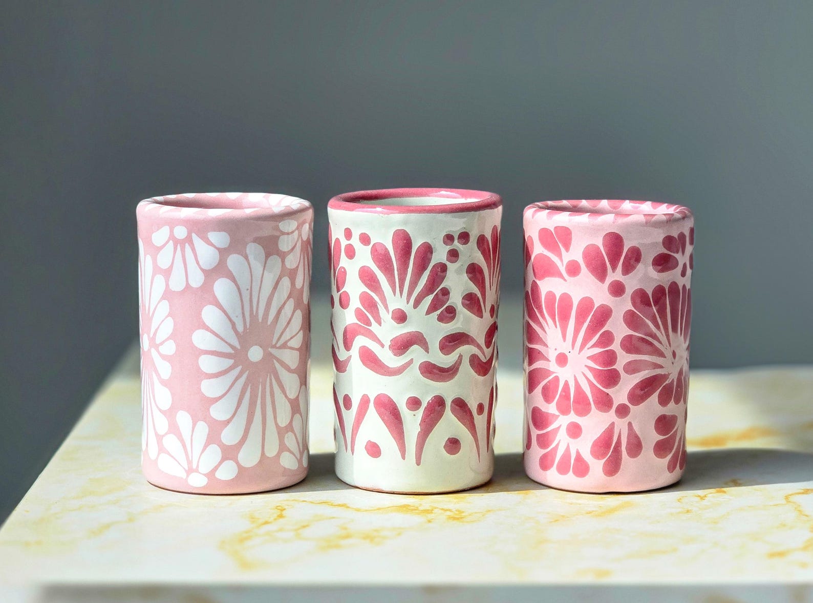 Mexican Talavera Shooters, Bachelorette Shooters, Pink Bridesmaid Shot ...