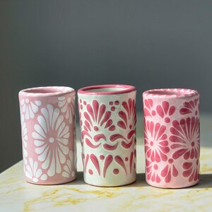 Mexican Talavera Shooters, Bachelorette Shooters, Pink Bridesmaid Shot ...
