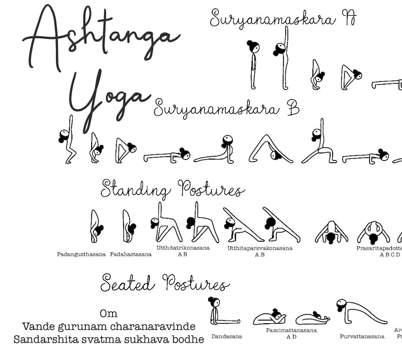 Ashtanga Yoga Primary Series - Illustration - Etsy