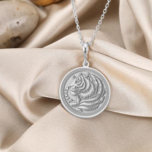 Tiger Medallion Necklace: Gold Spirit Animal Pendant - Etsy