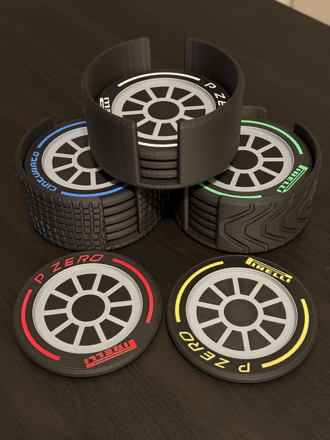 3D Printed F1 Tyre Coaster Set - Etsy