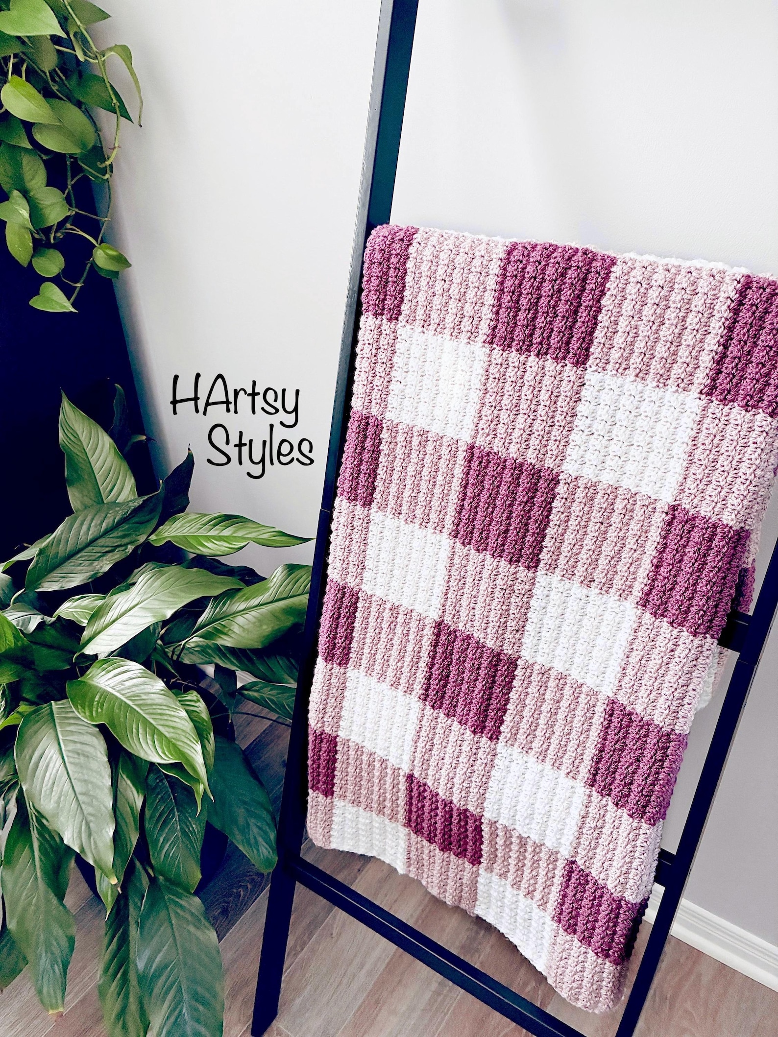 CROCHET PATTERN: Easy Plaid Blanket, Checkered Afghan (PDF Download ...