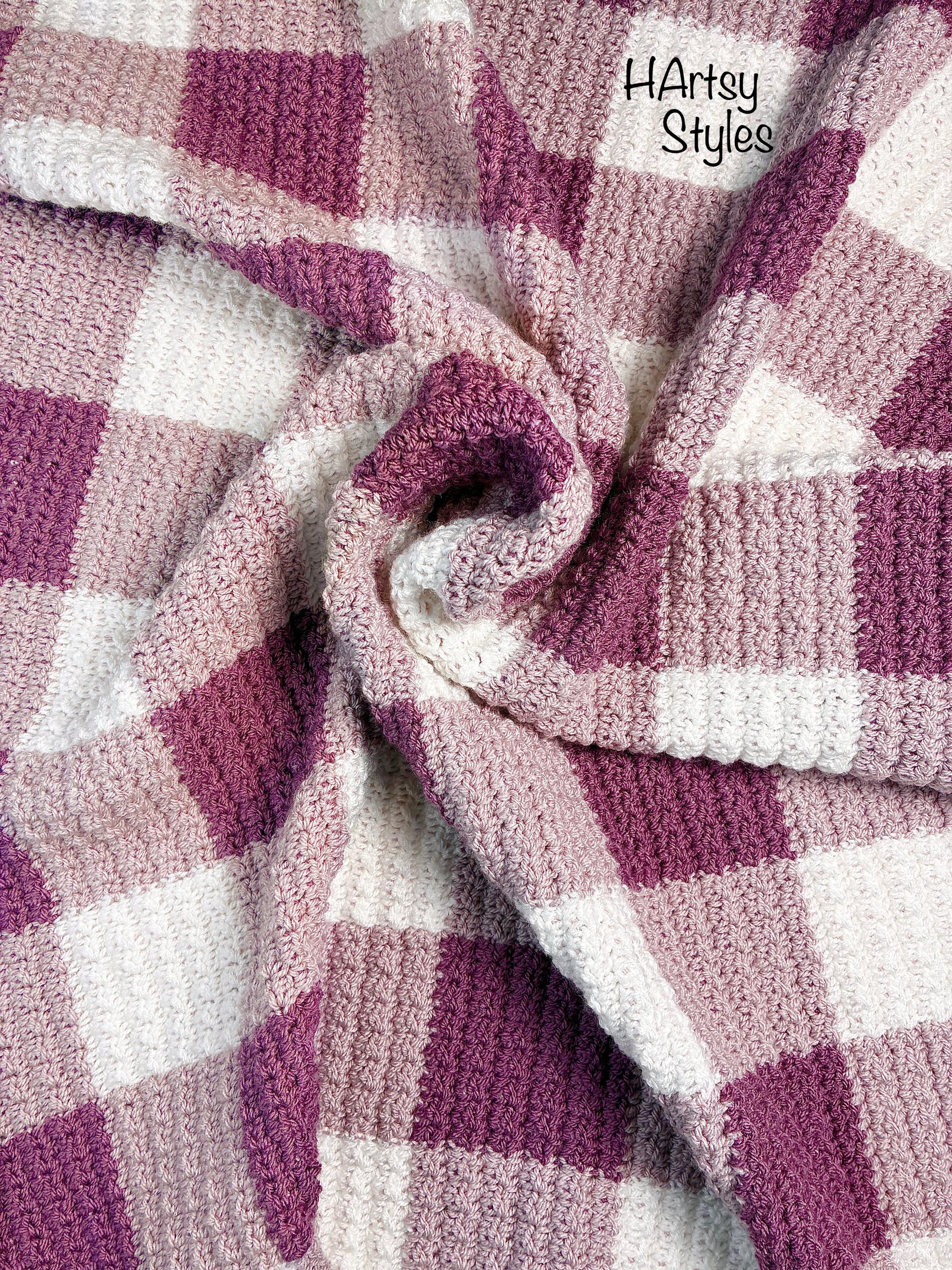 CROCHET PATTERN: Easy Plaid Blanket, Checkered Afghan (PDF Download ...