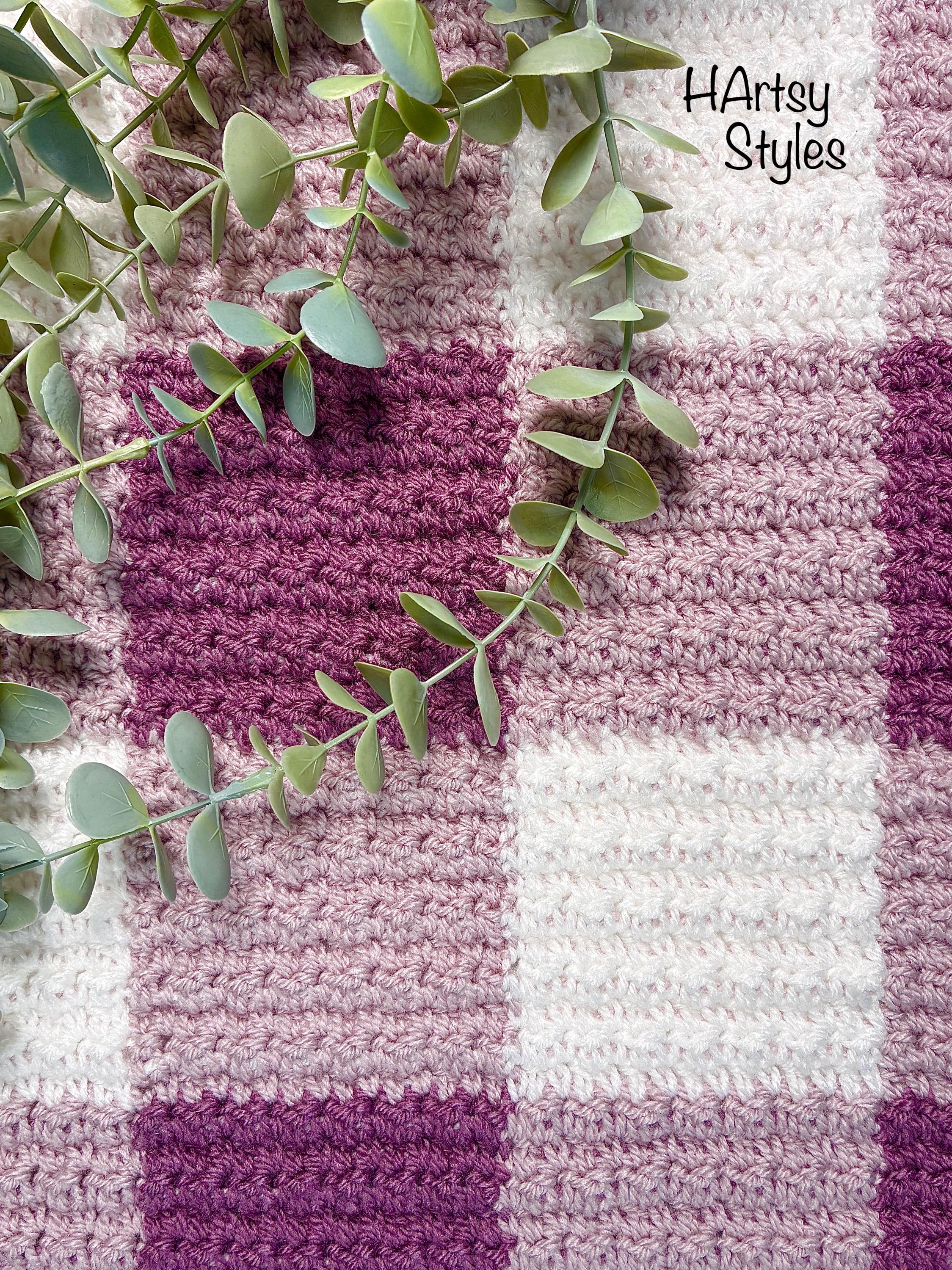 CROCHET PATTERN: Easy Plaid Blanket, Checkered Afghan (PDF Download ...