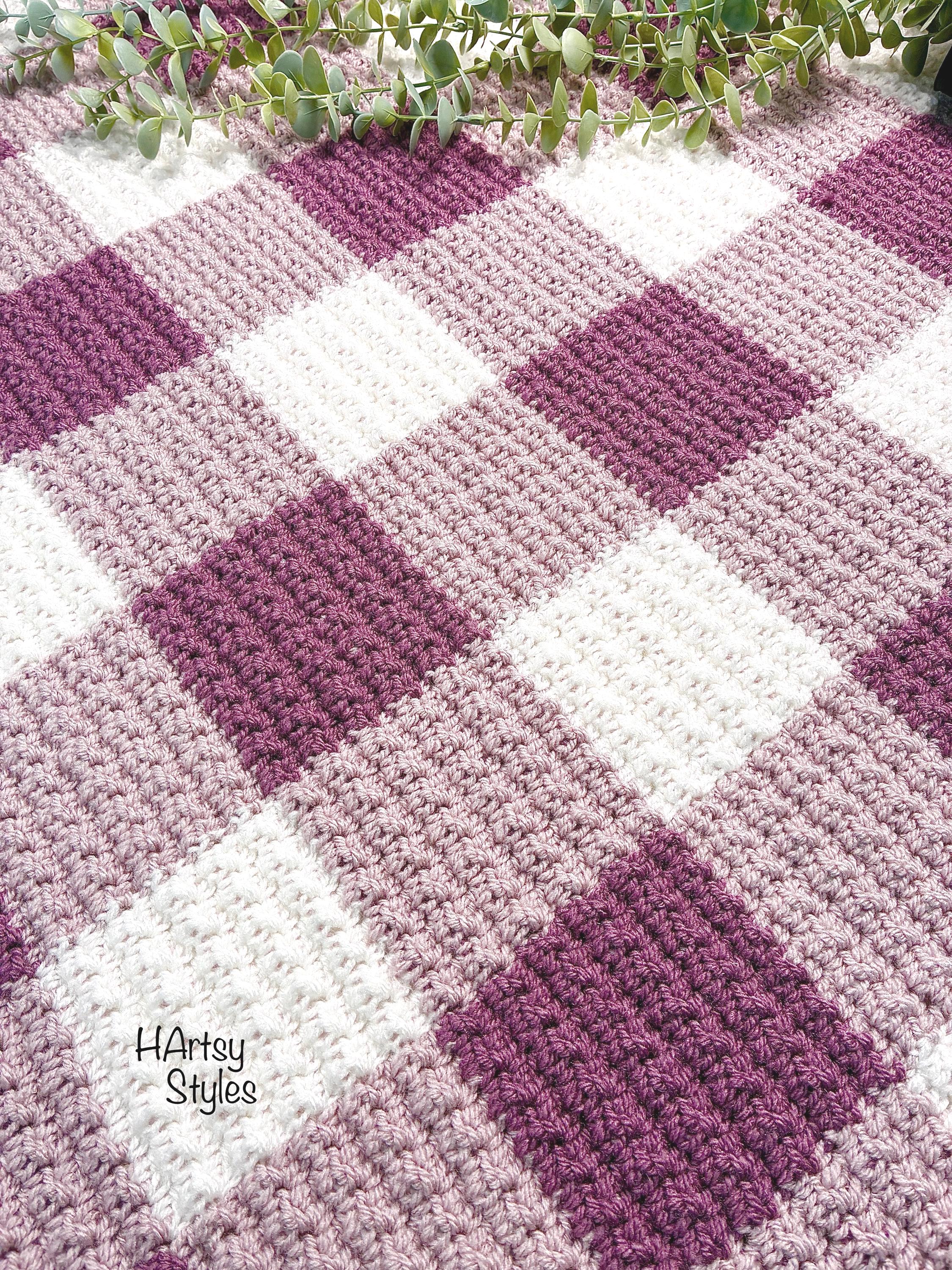 CROCHET PATTERN: Easy Plaid Blanket, Checkered Afghan (PDF Download ...