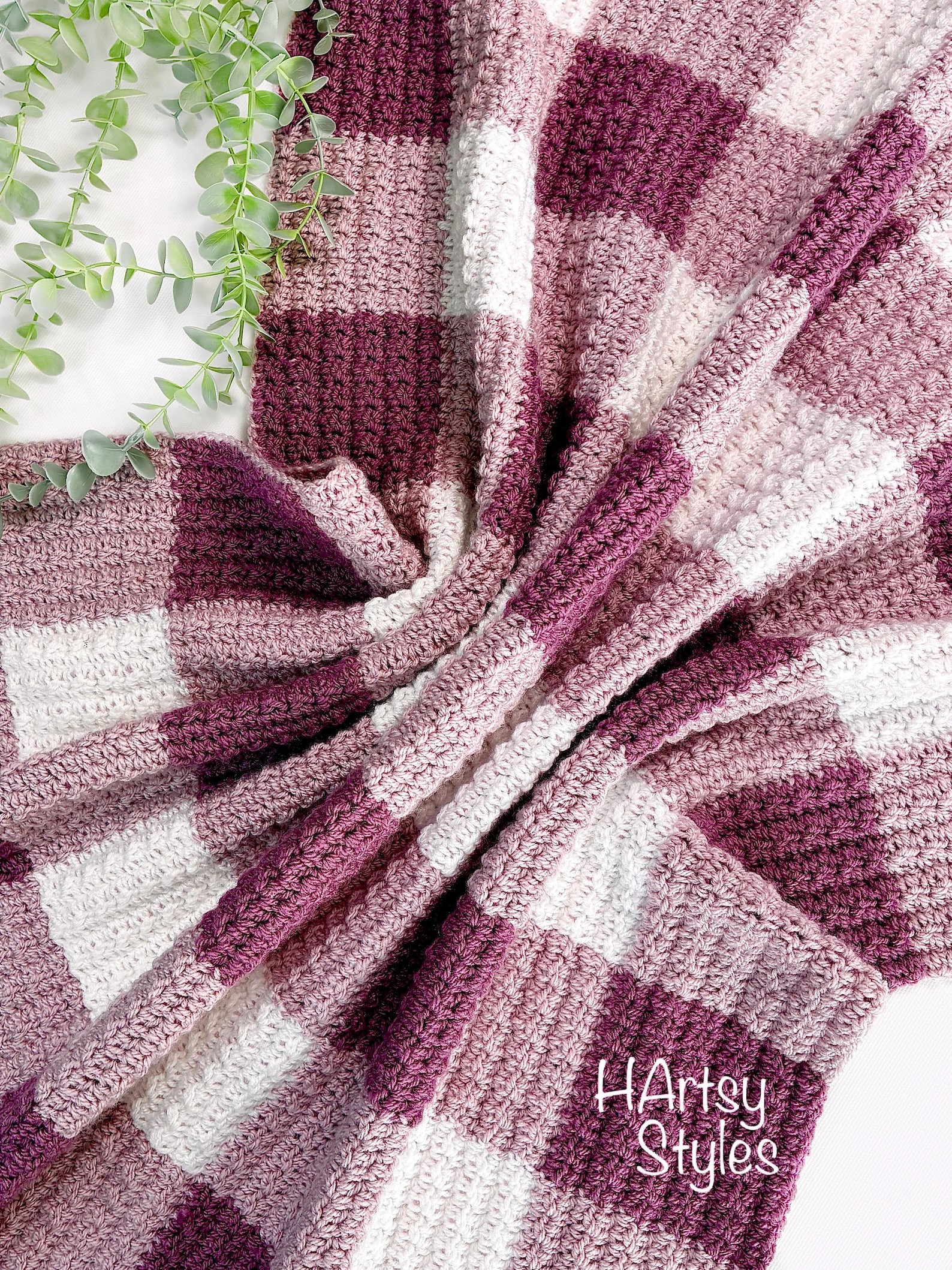 CROCHET PATTERN: Easy Plaid Blanket, Checkered Afghan (PDF Download ...