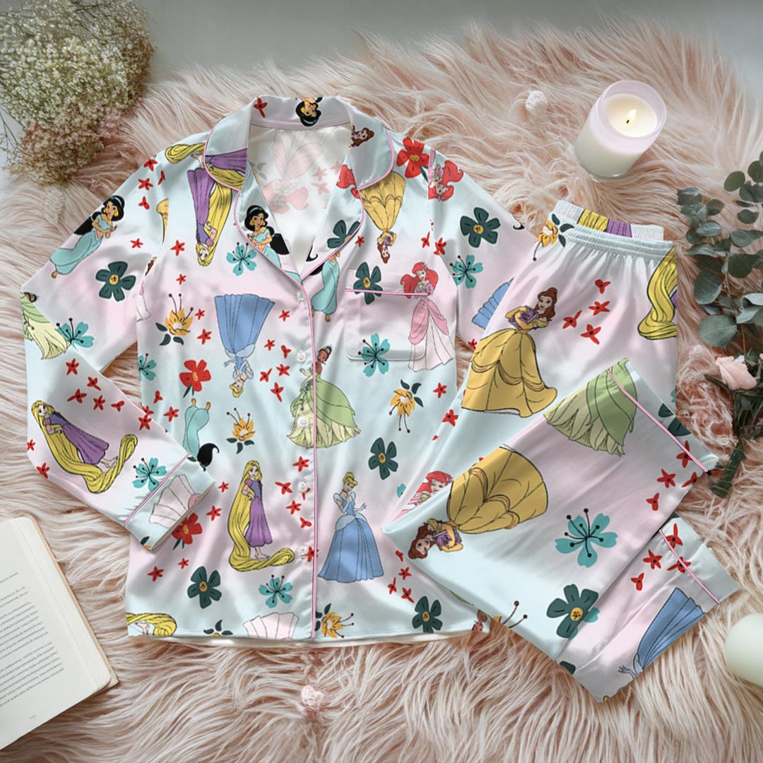 Disney All Princess Characters Pajama Set, Disneyland Princess Womens ...