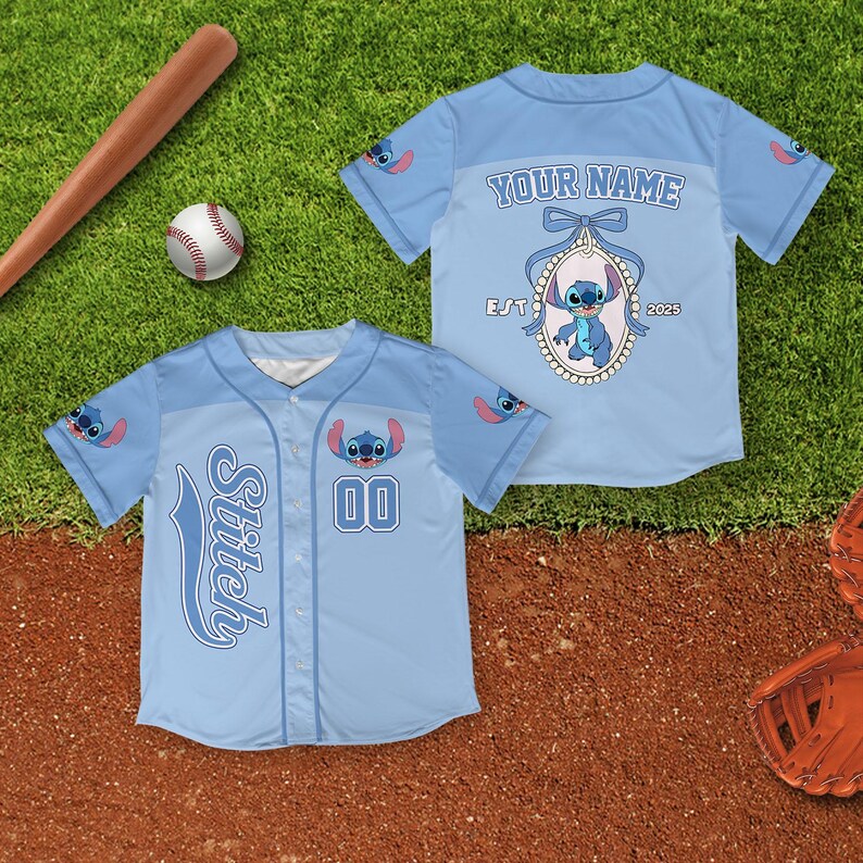 Personalize Disney Lilo and Stitch Stitch Baseball Jersey, Custom Kid ...