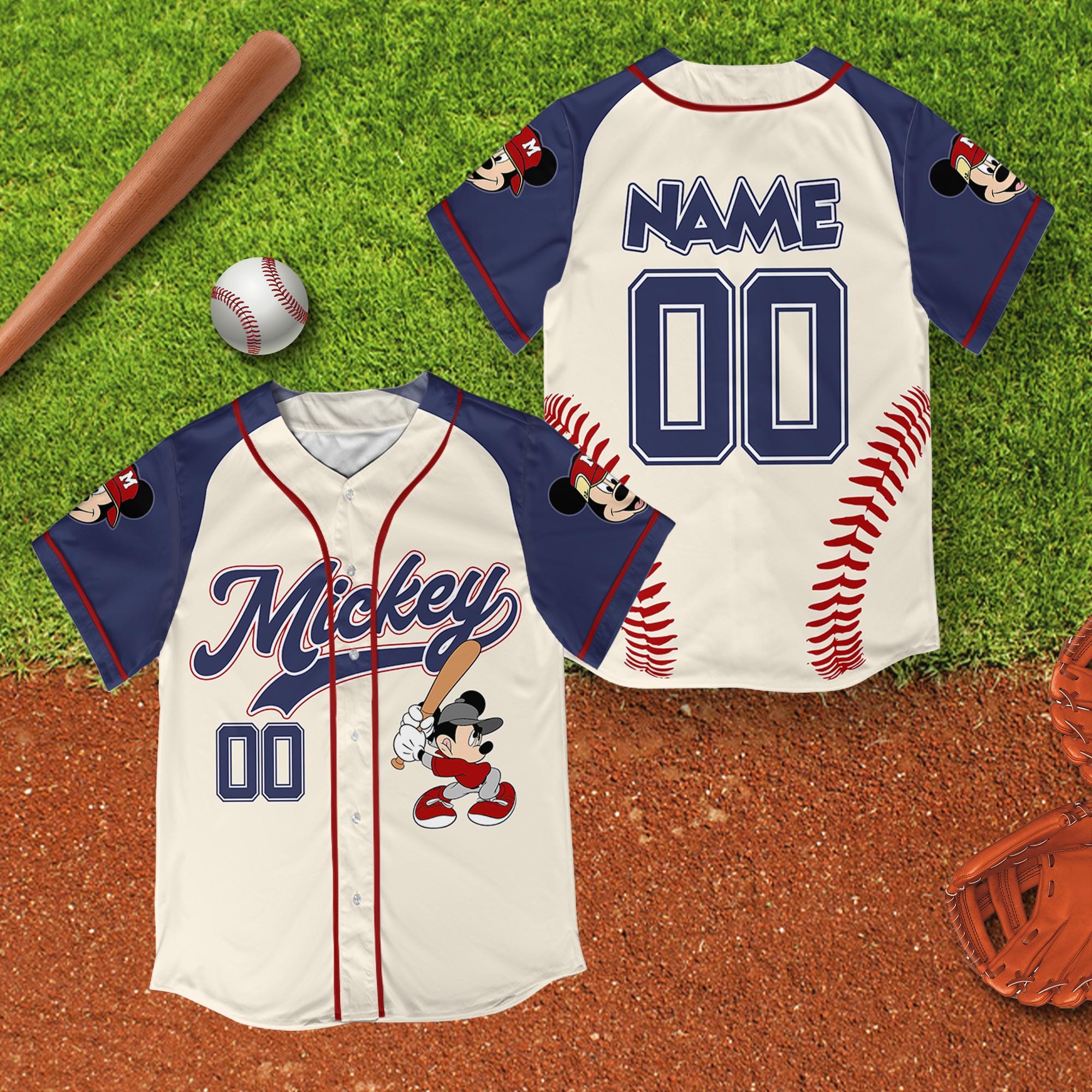 Personalized Disney Mickey Mouse Vintage Baseball Jersey, Custom Mickey ...