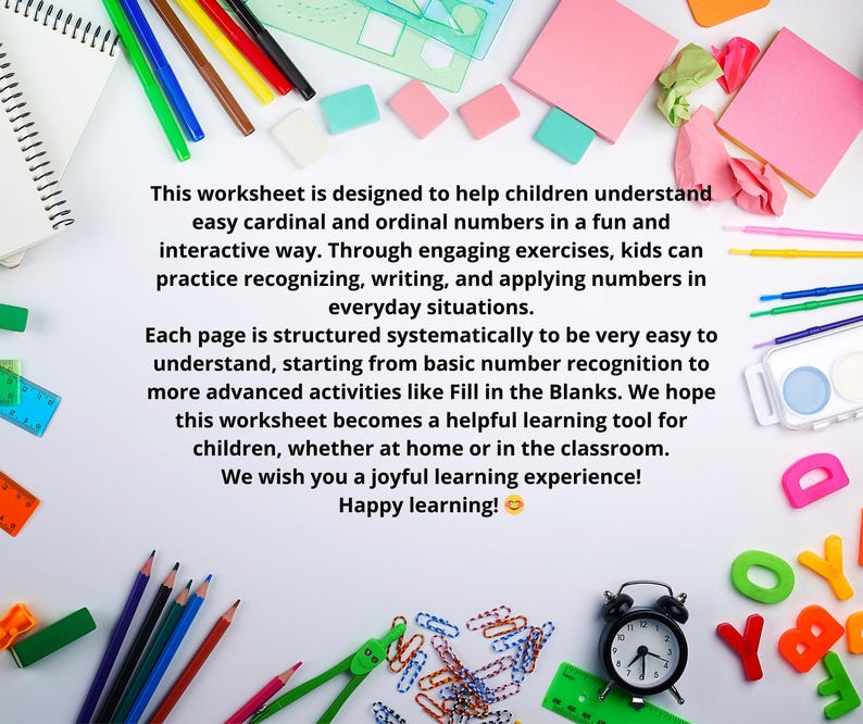 Cardinal and Ordinal Numbers Worksheet 20 Page | Easy Number ...