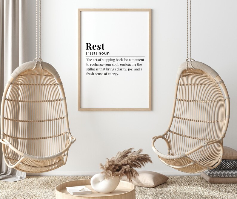 Rest Definition Wall Art – Self Care Printable Quote – Mental Health ...