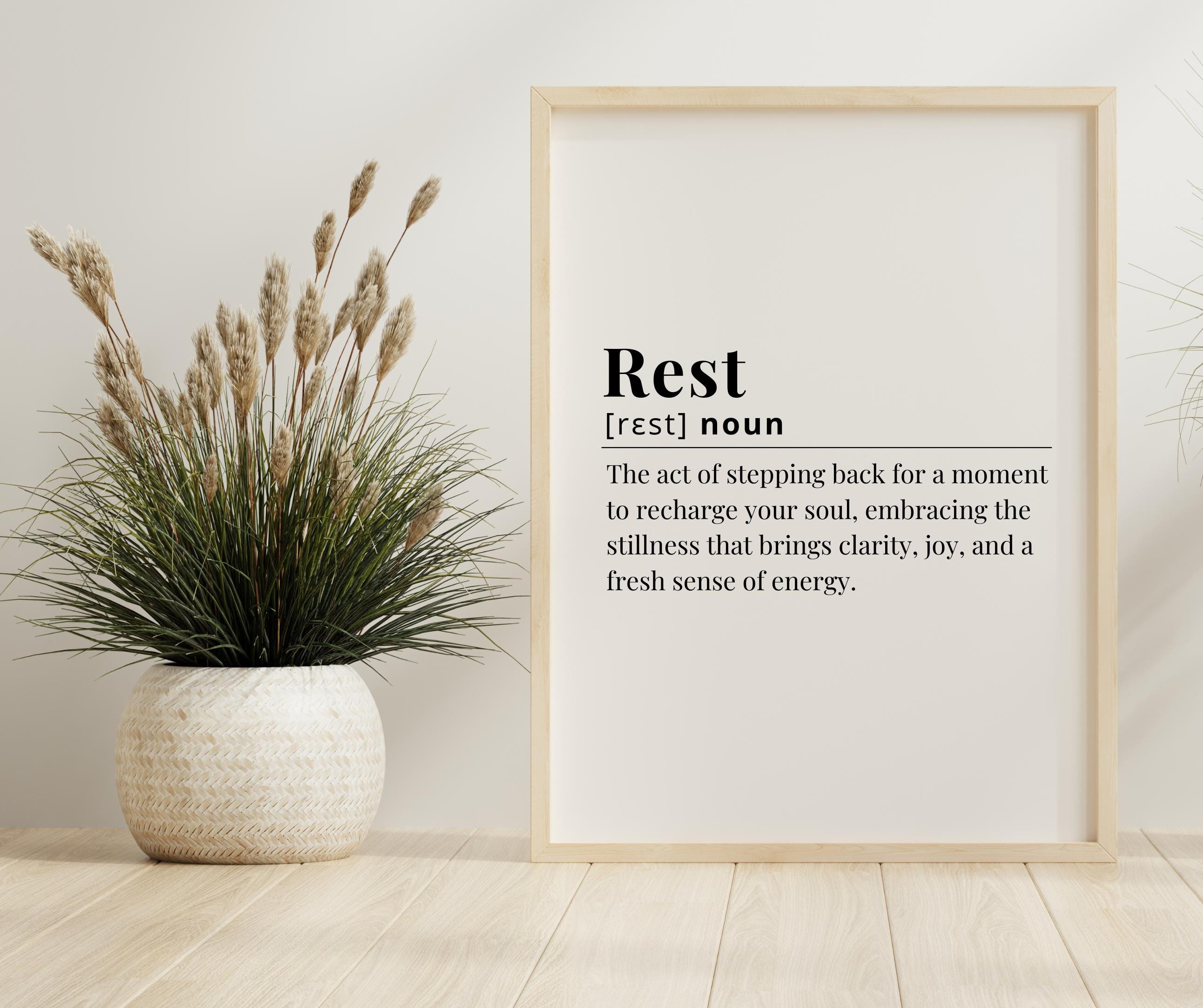 Rest Definition Wall Art – Self Care Printable Quote – Mental Health ...