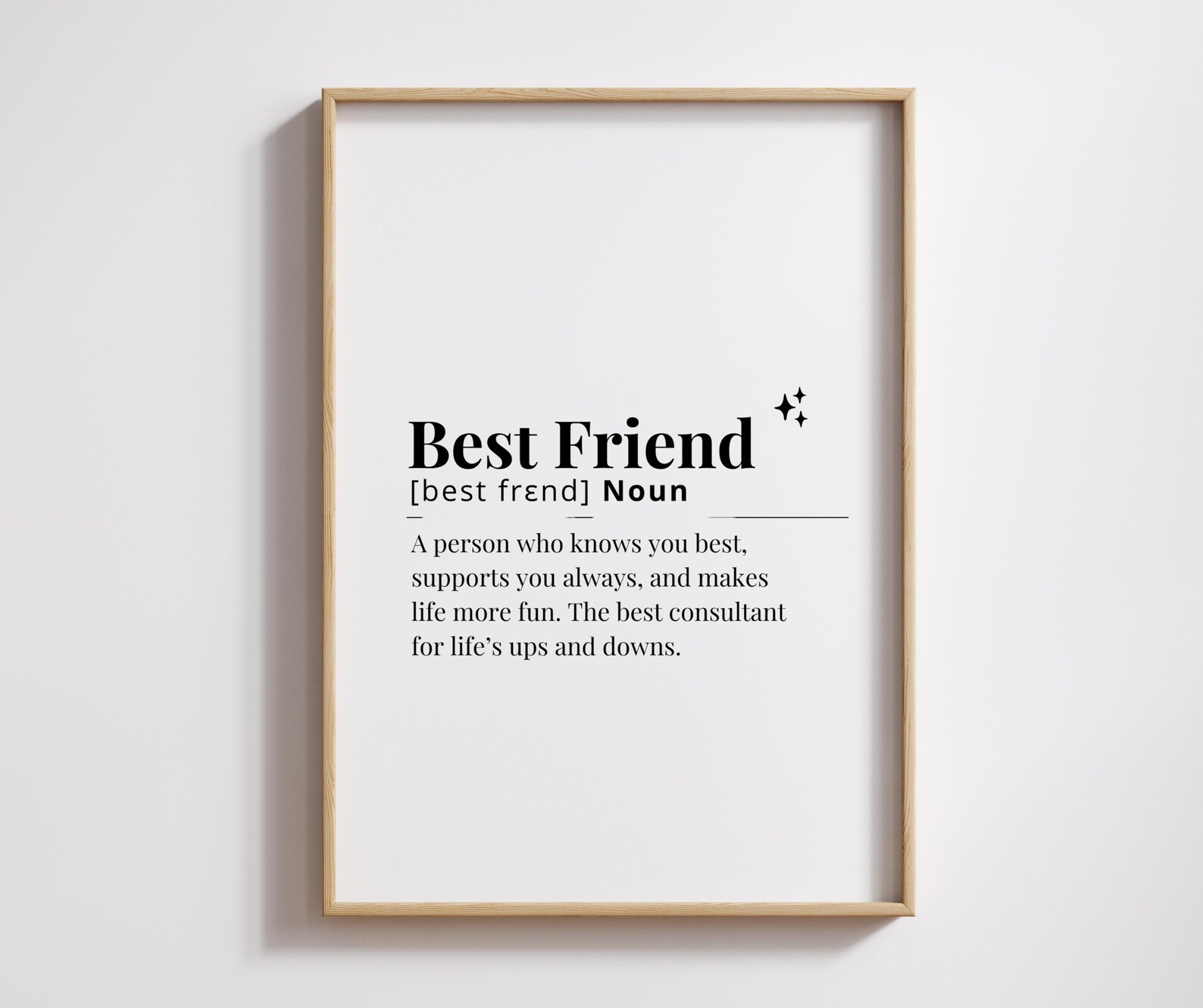 Best Friend Definition Print, Minimalist Friendship Wall Art, Besties ...