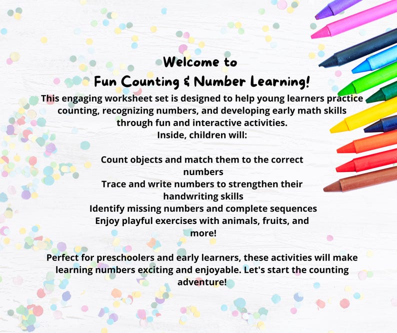Number Writing and Counting Worksheets | Preschool Math Activities ...
