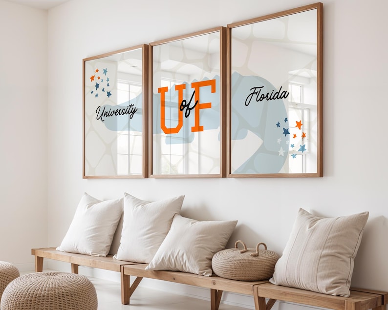 Custom University 3-panel Poster Print Digital Download Personalized ...