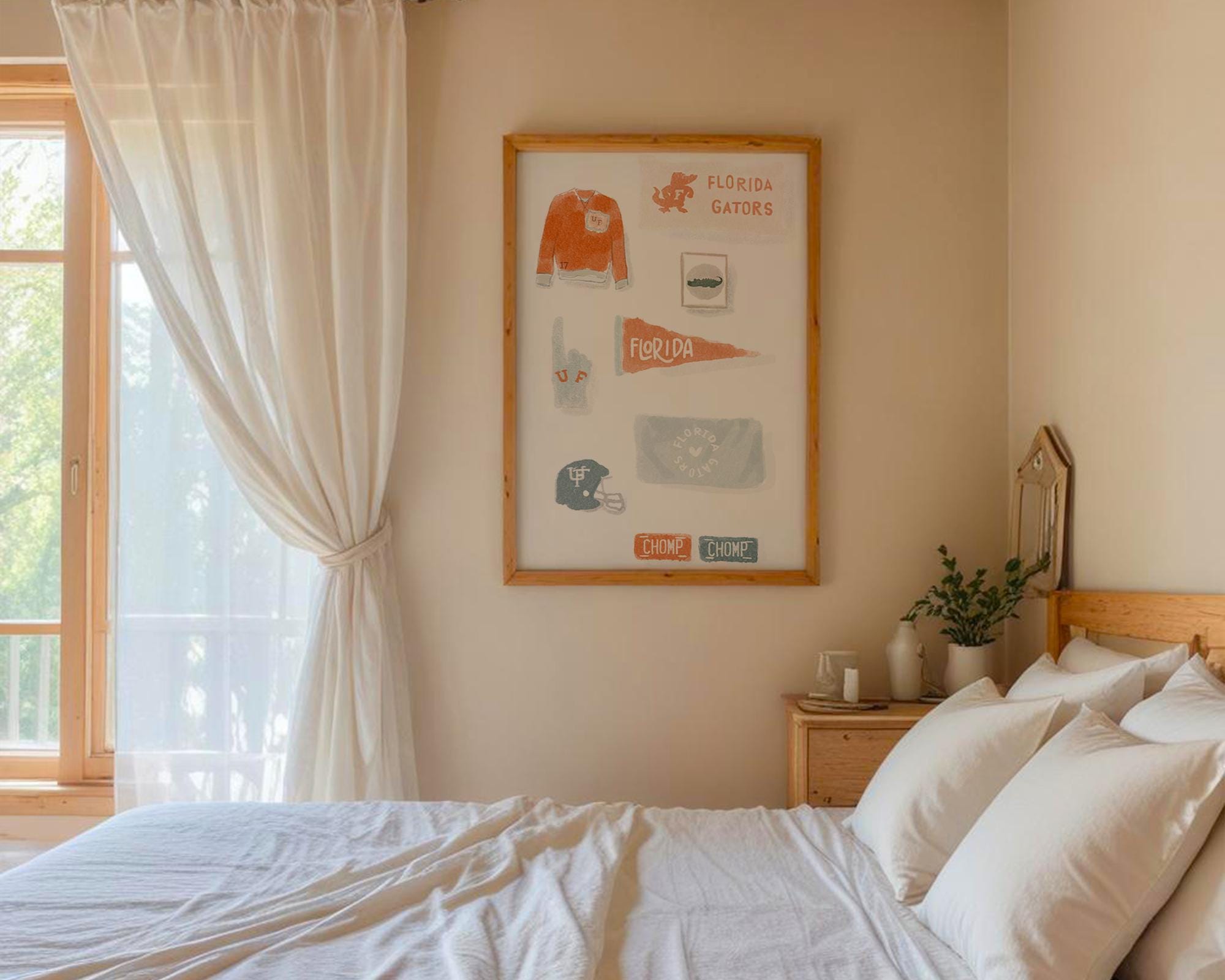 Vintage Florida Gators Watercolor Print: UF College Dorm Decor (digital ...