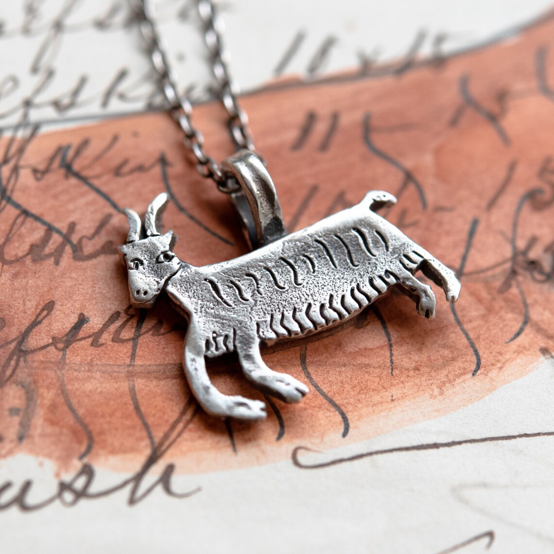 Goat Necklace Sterling Silver Necklace Animal Necklace by - Etsy
