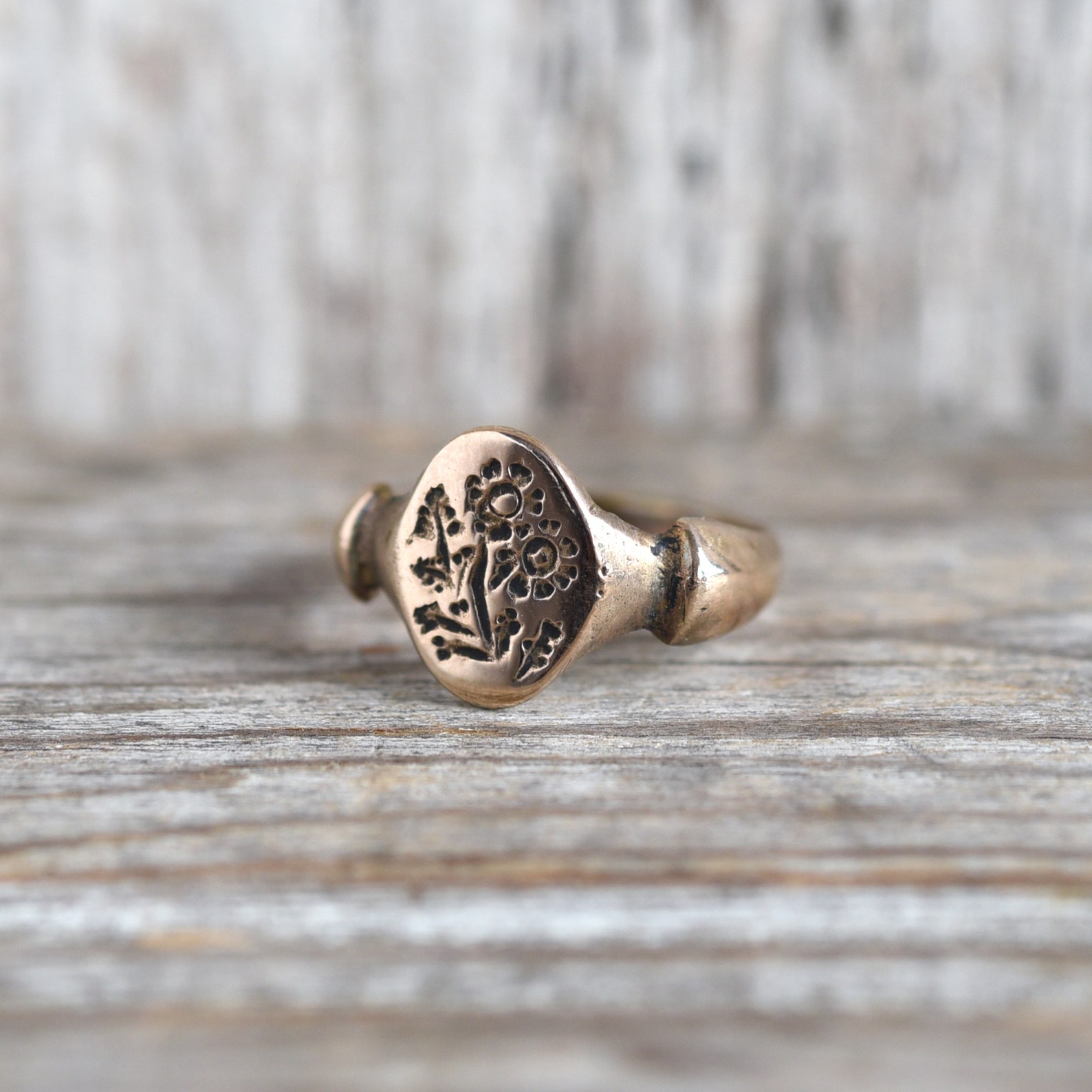 Sterling Silver Floral Ring Flower Signet Ring Nature - Etsy