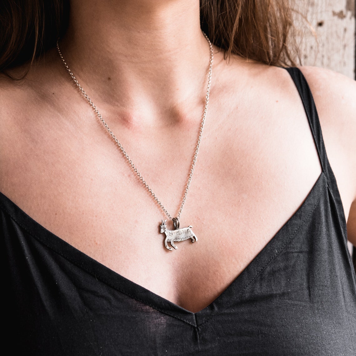 Goat Necklace Sterling Silver Necklace Animal Necklace by - Etsy