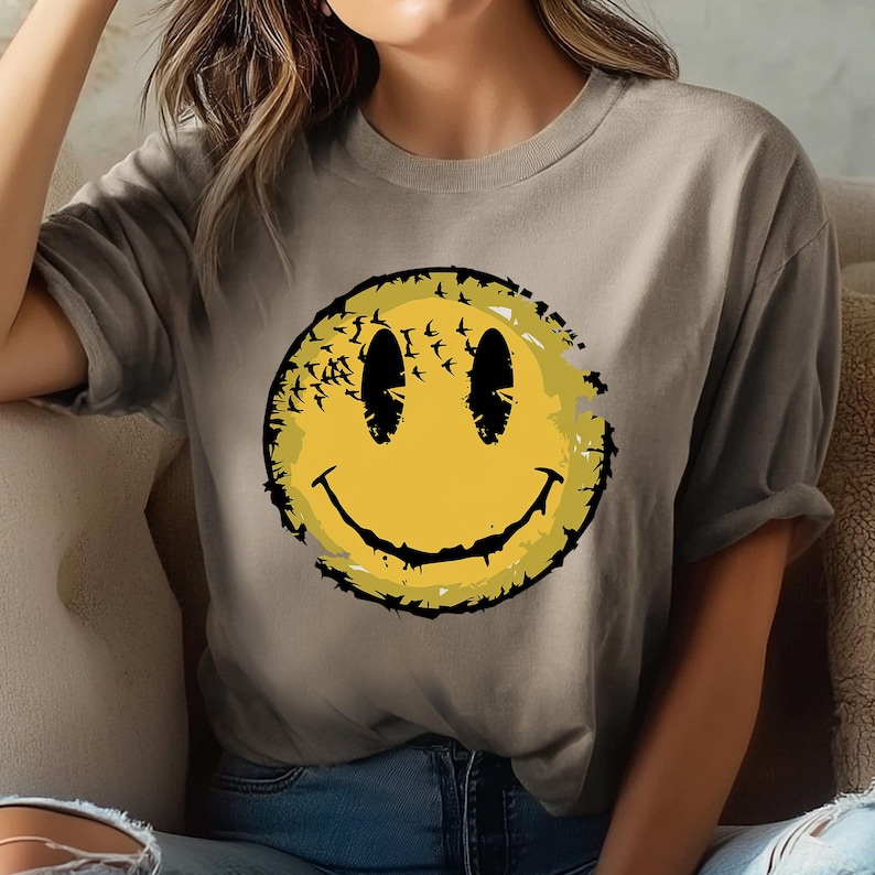 Smiley PNG, Distressed Smiley Png Bundle, Smile Retro Happy Flowers Png ...