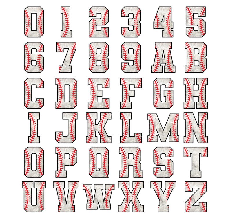 Baseball Font Svg, Baseball Team Png, Baseball Team Alphabet, Baseball ...