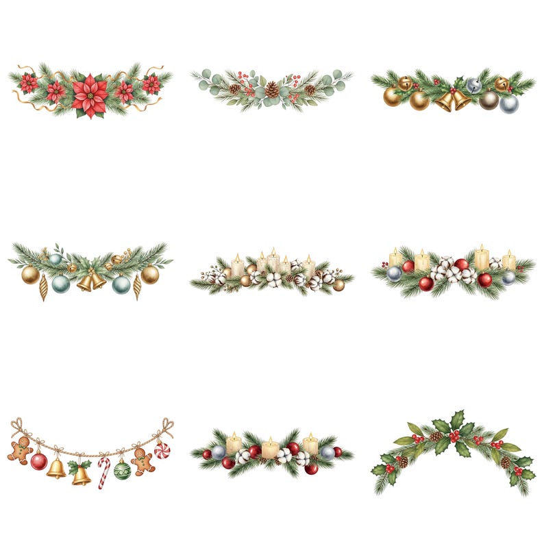 Christmas Garland Borders Clipart PNG, Christmas Border Png, Winter ...