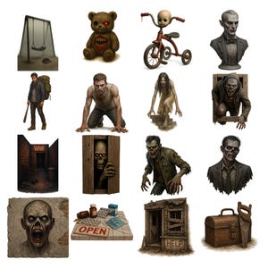 Zombie Apocalypse PNG Clipart Bundle - Horror Survival Grunge People ...