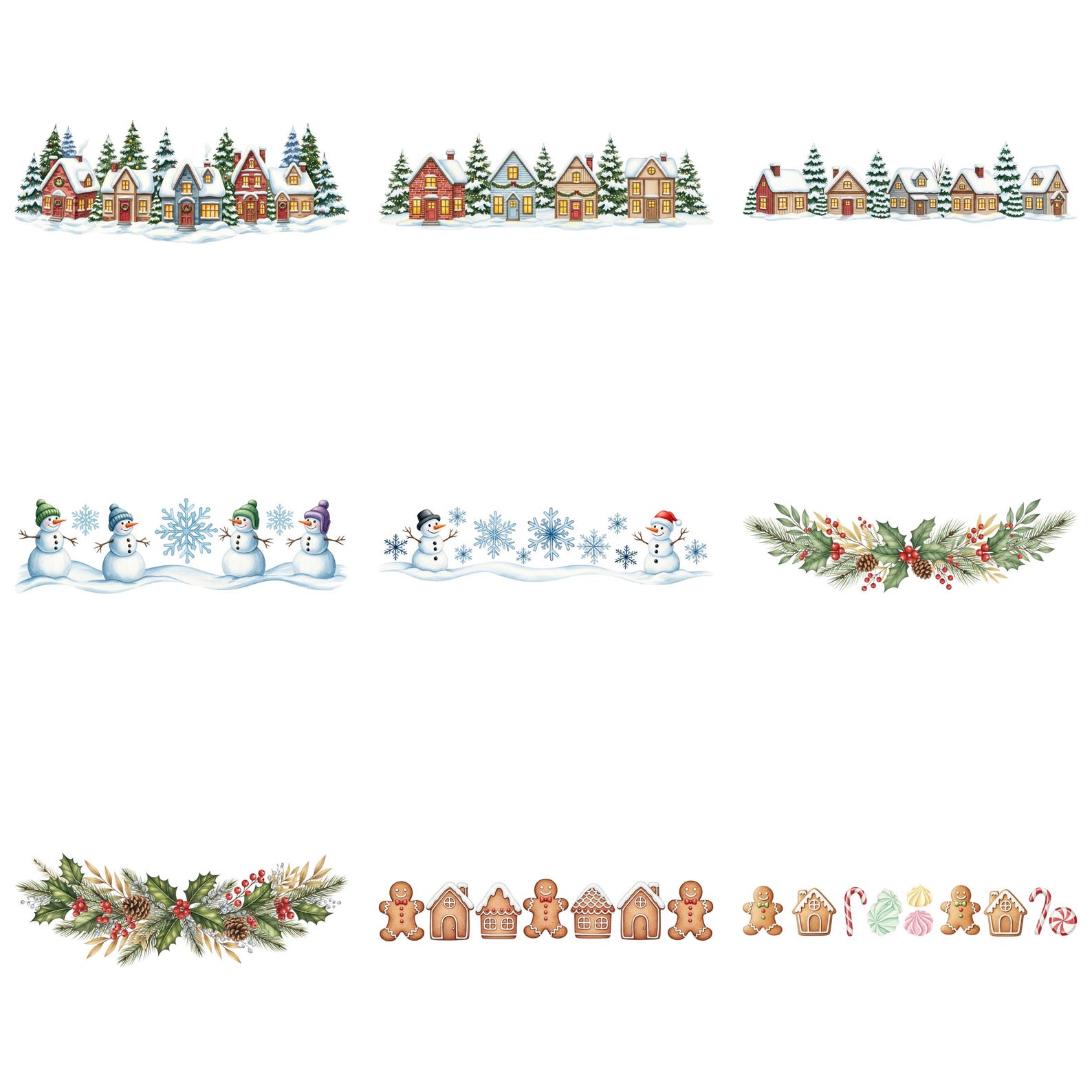 Christmas Garland Borders Clipart PNG, Christmas Border Png, Winter ...