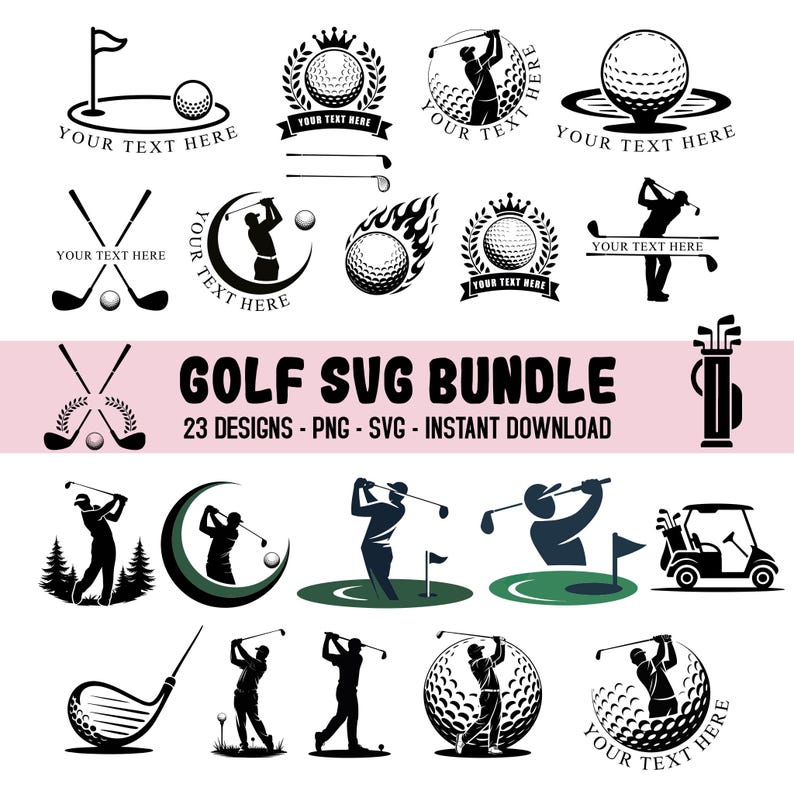 Golf Svg Bundle, Golf Monogram Svg, Golf Club Png, Split Monogram Png ...
