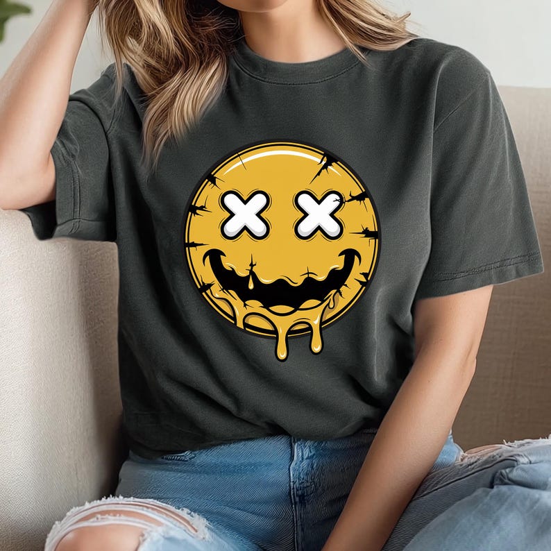 Smiley PNG, Distressed Smiley Png Bundle, Smile Retro Happy Flowers Png ...