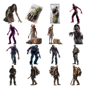 Zombie Apocalypse PNG Clipart Bundle - Horror Survival Grunge People ...